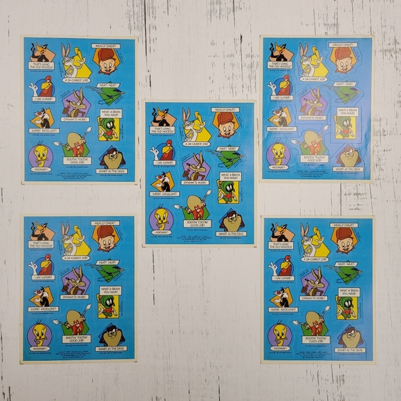 Vintage | Office | Vtg 9s Disney And Looney Tunes Stickers Sheets ...